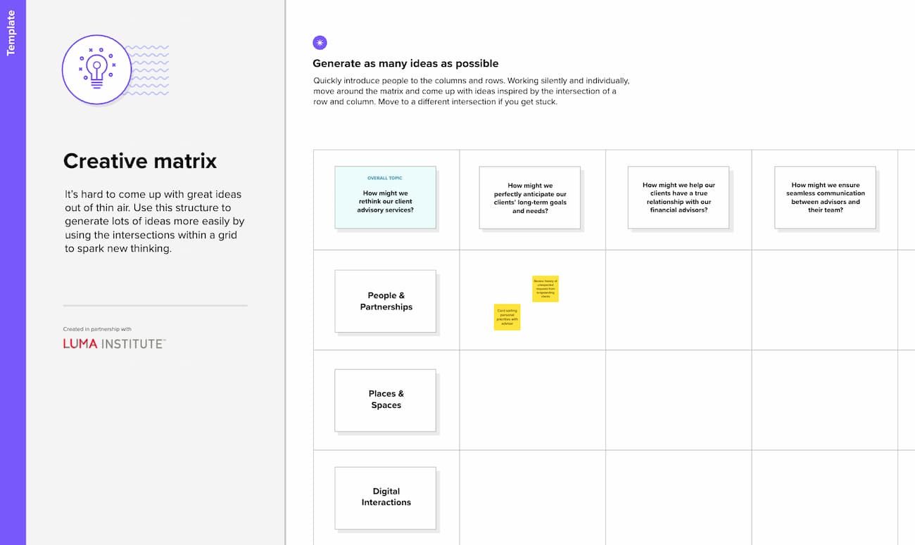 Creative Matrix template | Mural